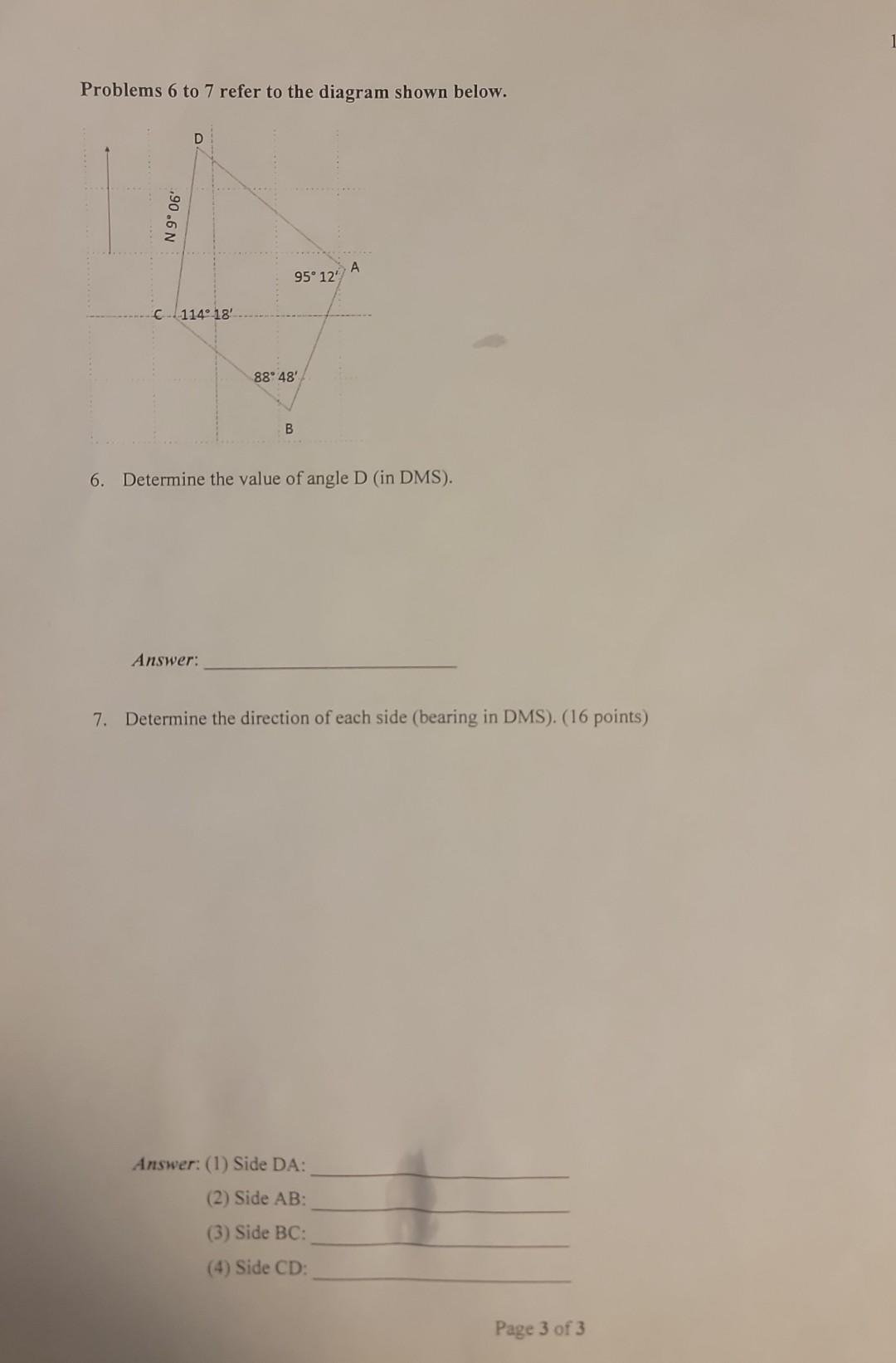 Solved Problems 6 to 7 refer to the diagram shown below. 6. | Chegg.com