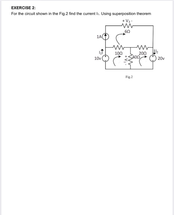 Solved Exercise 3 Using Superposition Theorem To Determine