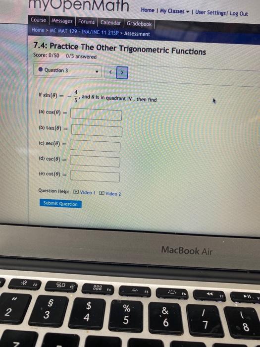 Solved myopenMath Home | My Classes User Settings | Log Out | Chegg.com
