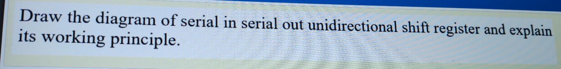 Solved Draw the diagram of serial in serial out | Chegg.com