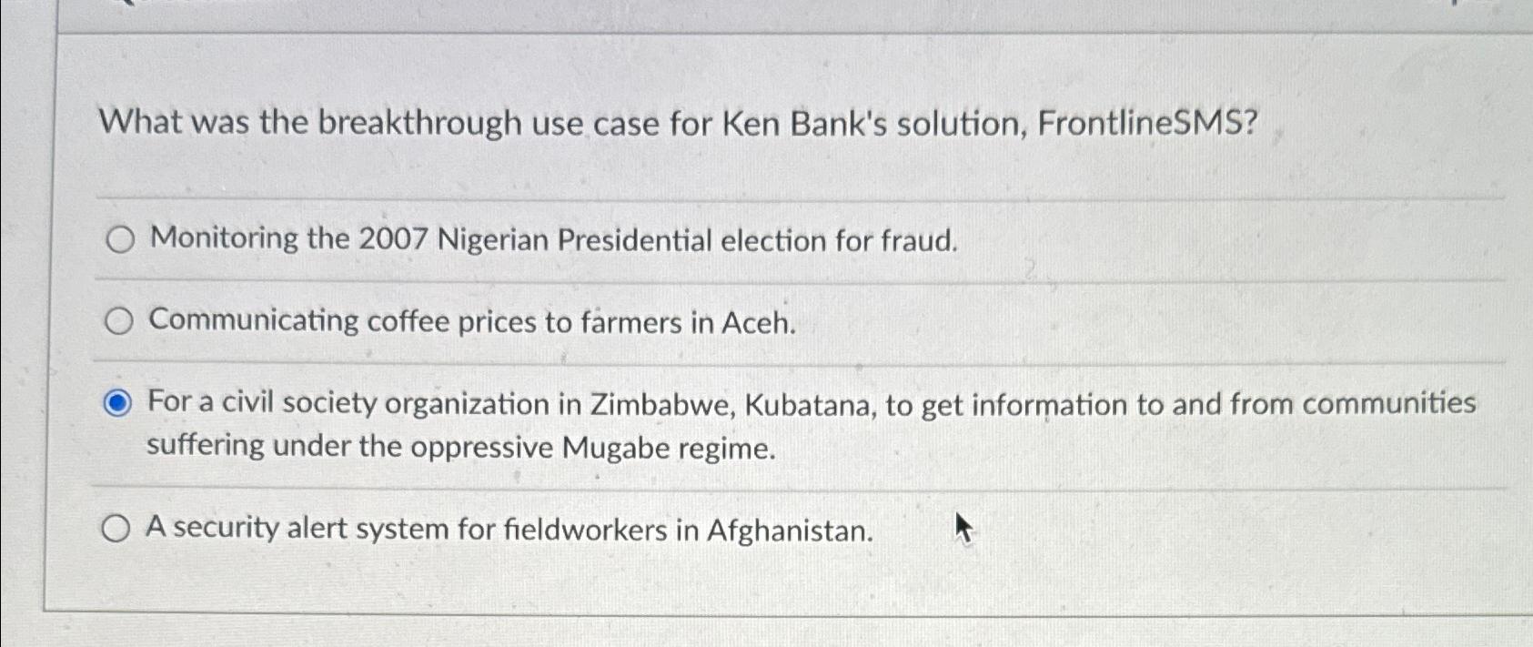 Solved What was the breakthrough use case for Ken Bank's | Chegg.com