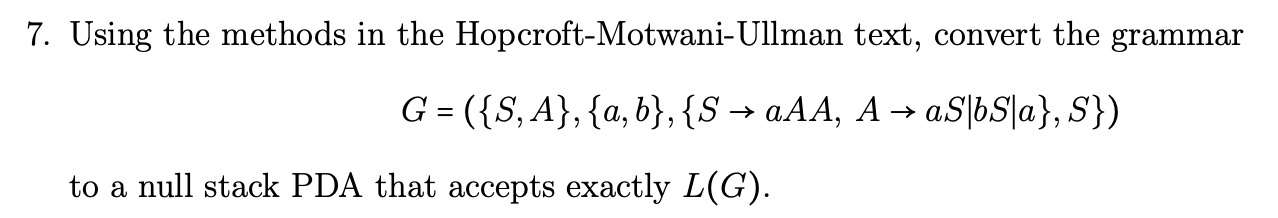 Solved Using the methods in the Hopcroft-Motwani-Ullman | Chegg.com