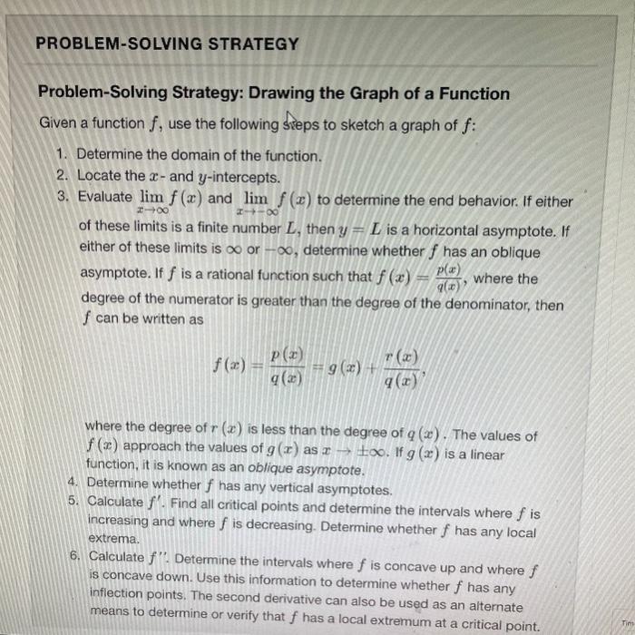 Solved Problem-Solving Strategy: Drawing the Graph of a | Chegg.com
