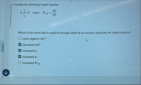 Solved Consider the following simple reaction.S(⇌k1)Pk7, | Chegg.com