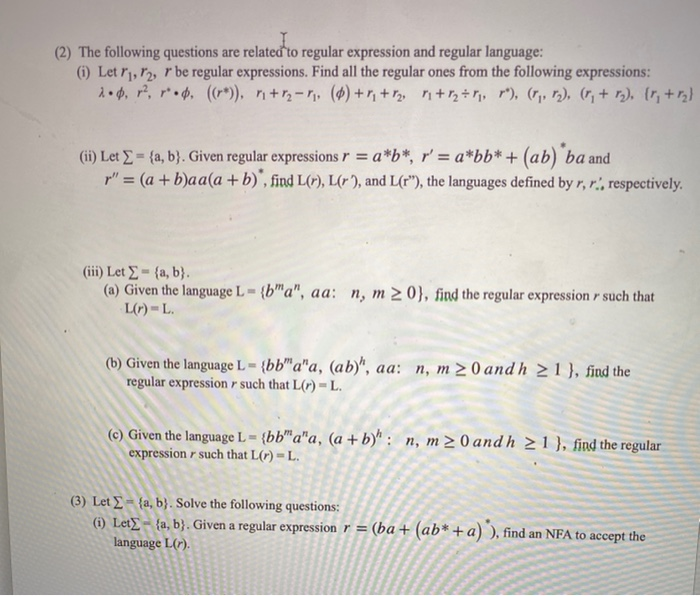 (2) The following questions are related to regular | Chegg.com