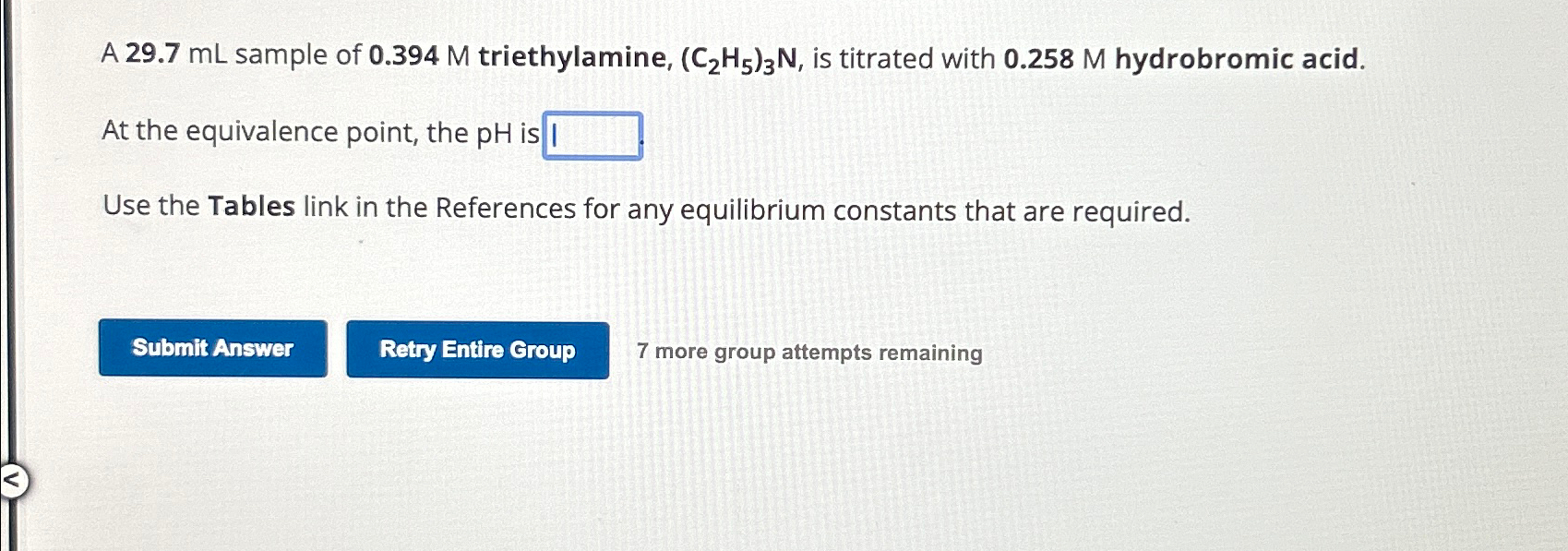 Solved A 29.7mL ﻿sample of 0.394M ﻿triethylamine, (C2H5)3N, | Chegg.com