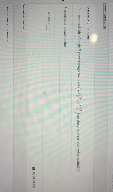 Solved Content attributionQUESTION 2 - 1 ﻿POINTIf the | Chegg.com