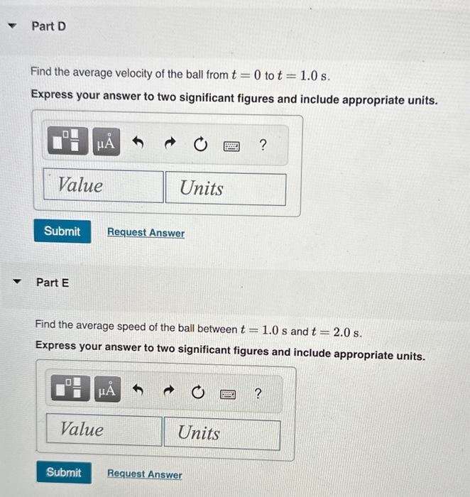 Solved The position of a ball as a function of time is given | Chegg.com