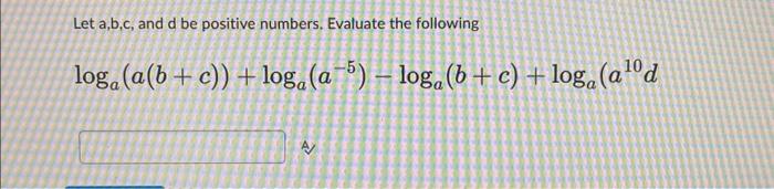 Solved Let a,b,c, and d be positive numbers. Evaluate the | Chegg.com