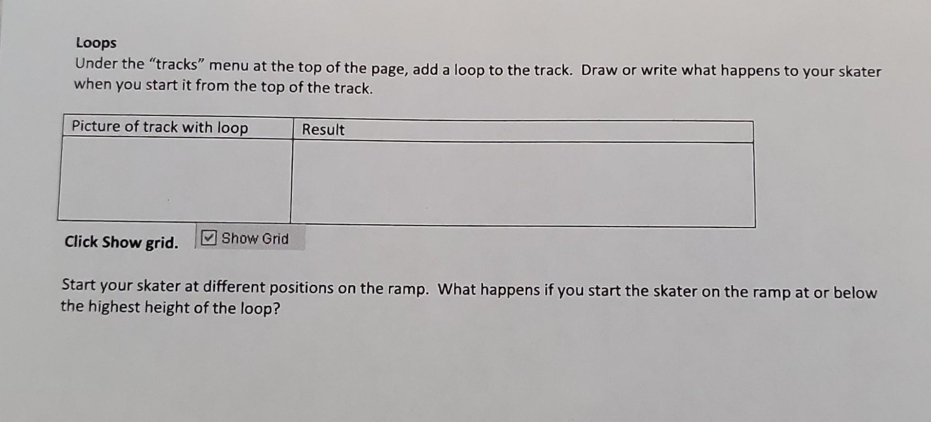 Solved Loops Under the "tracks" menu at the top of the page, | Chegg.com