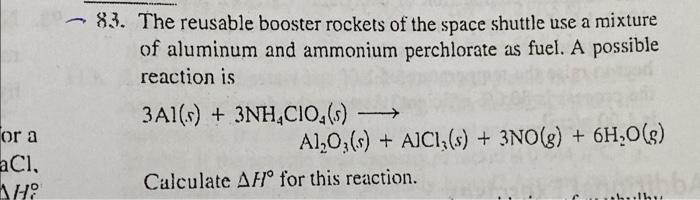 Solved 83. The reusable booster rockets of the space shuttle | Chegg.com