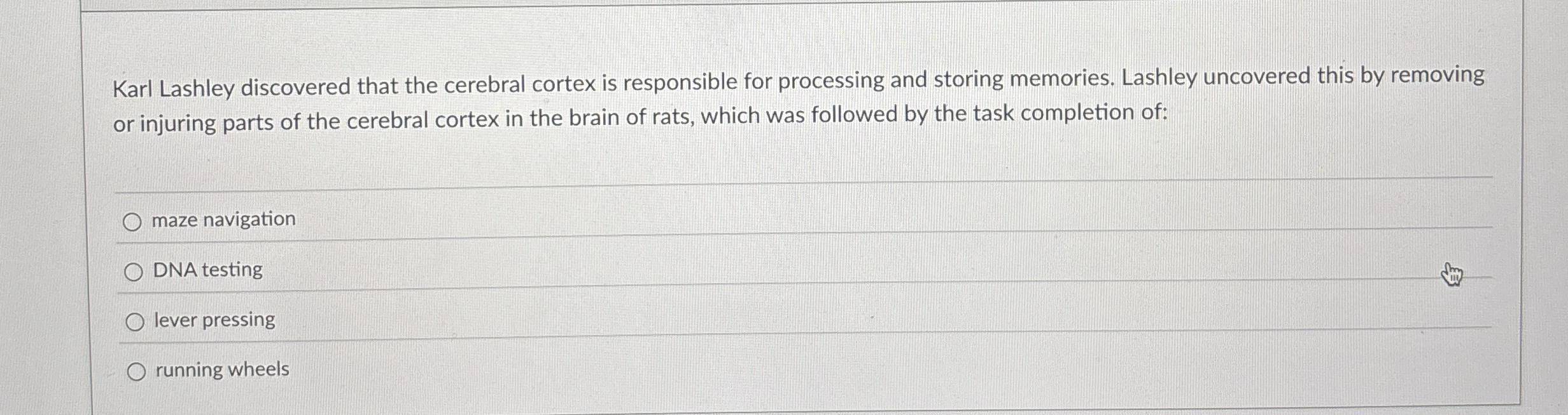 High Quality SOLUTION Karl Lashley discovered that the cerebral cortex ...