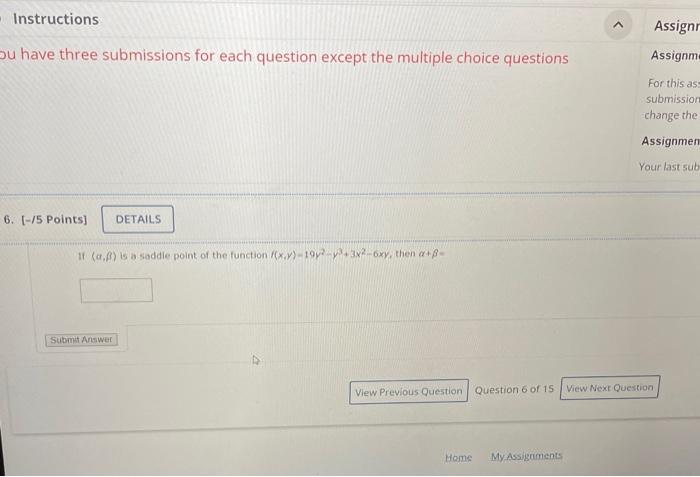 Solved J have three submissions for each question except the | Chegg.com