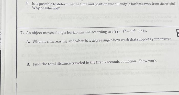 Solved E. Is it possible to determine the time and position | Chegg.com
