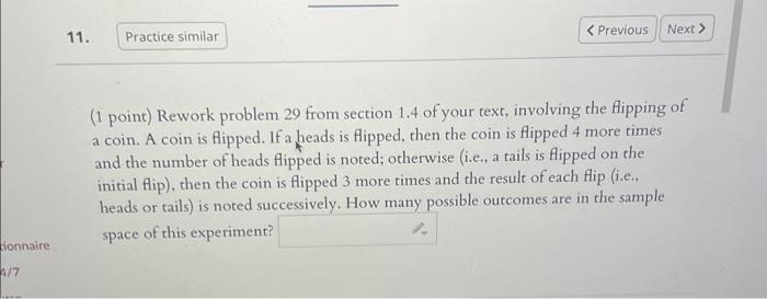 Solved (1 point) Rework problem 29 from section 1.4 of your | Chegg.com
