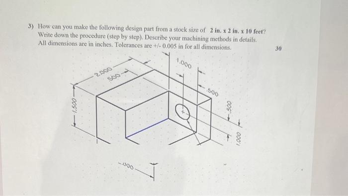 Solved 3) How can you make the following design part from a | Chegg.com