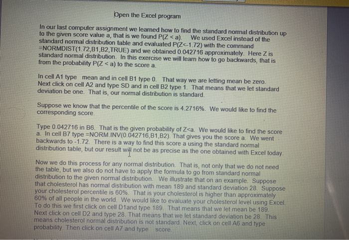 Solved Open the Excel program In our last computer | Chegg.com