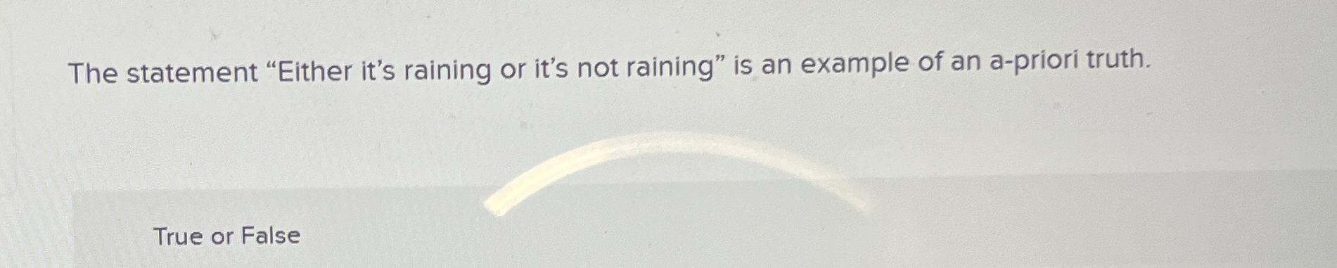 Solved The statement "Either it's raining or it's not | Chegg.com