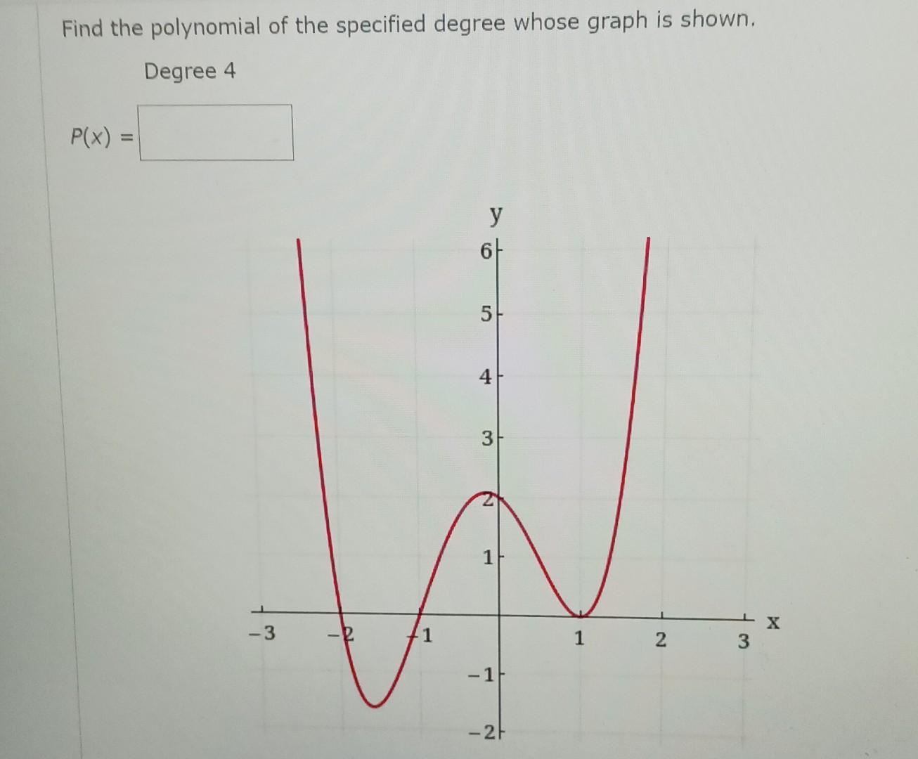 Solved Find the polynomial of the specified degree whose | Chegg.com