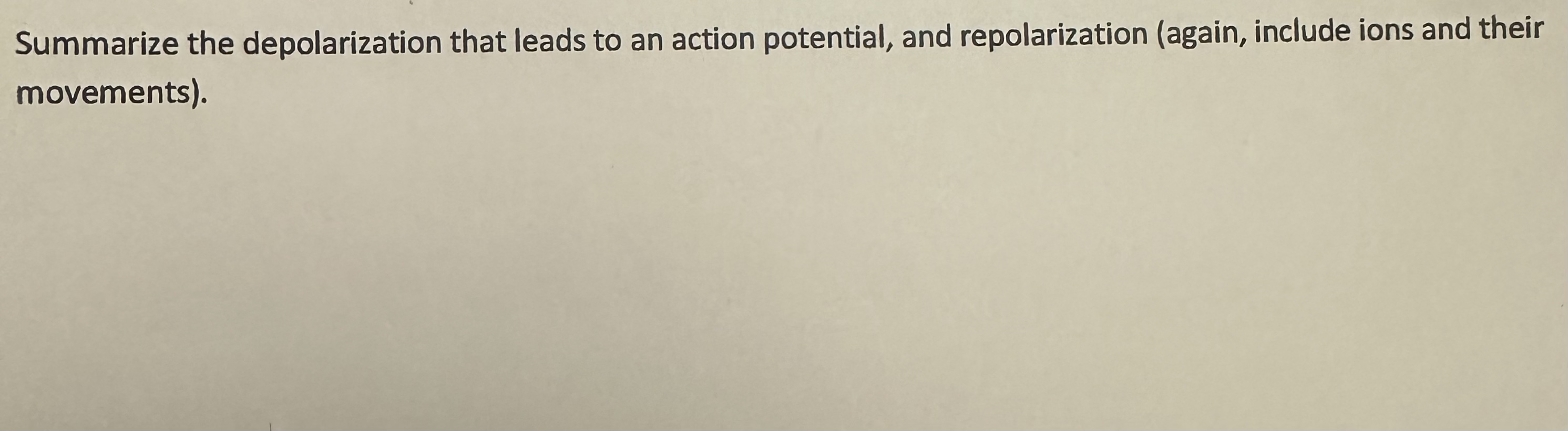 Solved Summarize the depolarization that leads to an action | Chegg.com