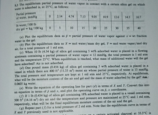Solved The equibrium partial pressure of water vapor in | Chegg.com