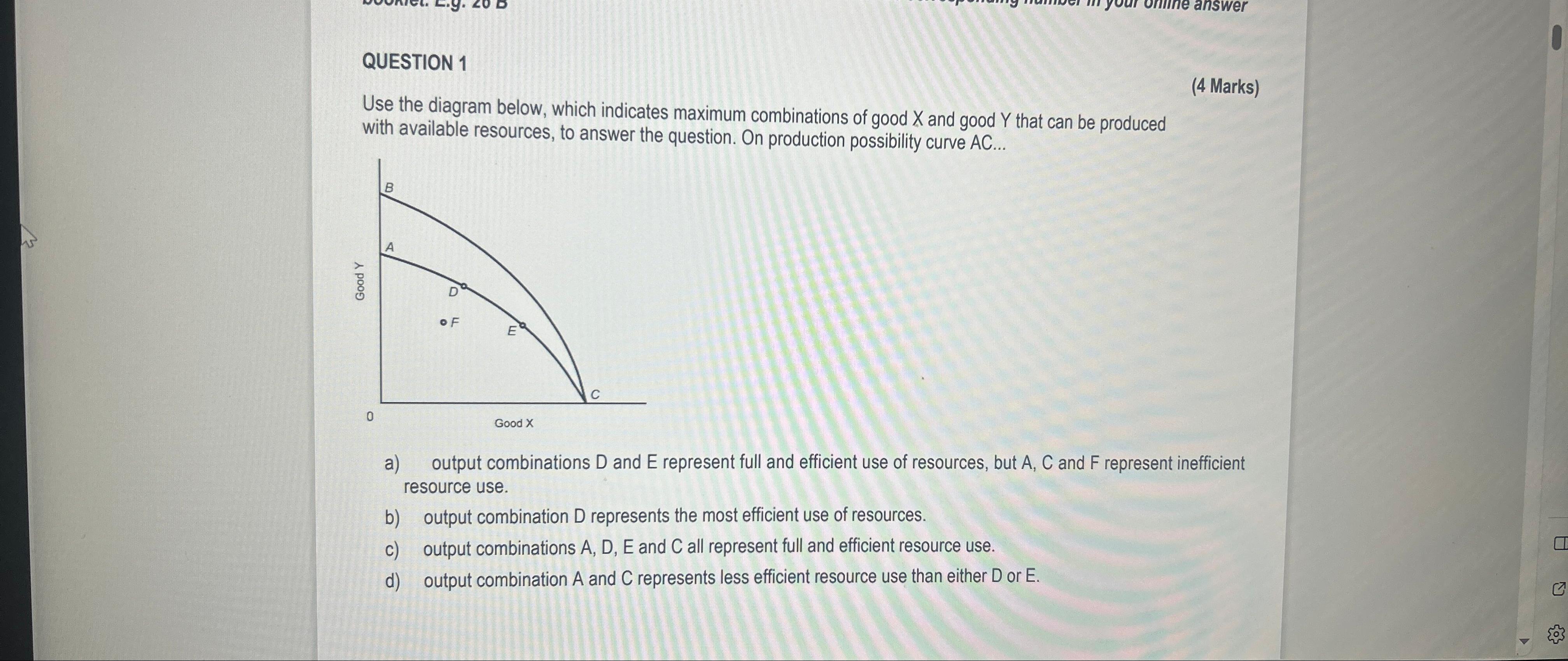 Solved QUESTION 1(4 ﻿Marks)Use the diagram below, which | Chegg.com