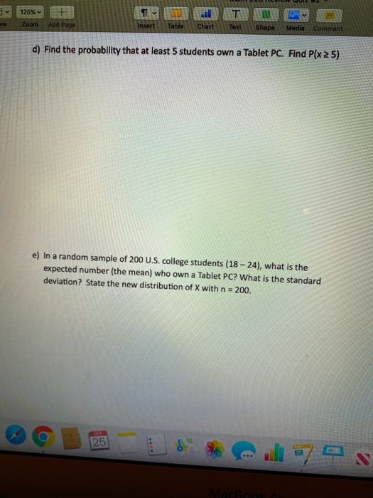 Solved W Zoom Add Page Insert Table Chart Text Shape Media | Chegg.com