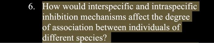Solved How would interspecific and intraspecific inhibition | Chegg.com