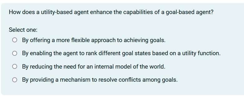 Solved How does a utility-based agent enhance the | Chegg.com