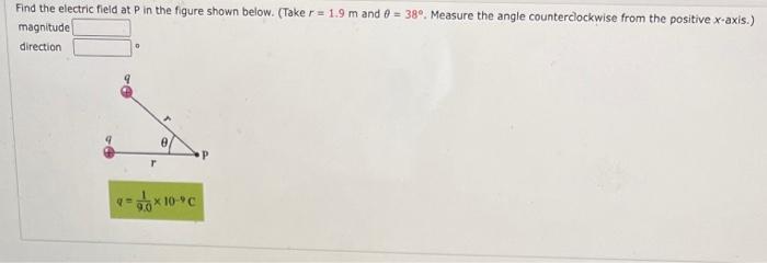 Solved Find the electric field at P in the figure shown | Chegg.com