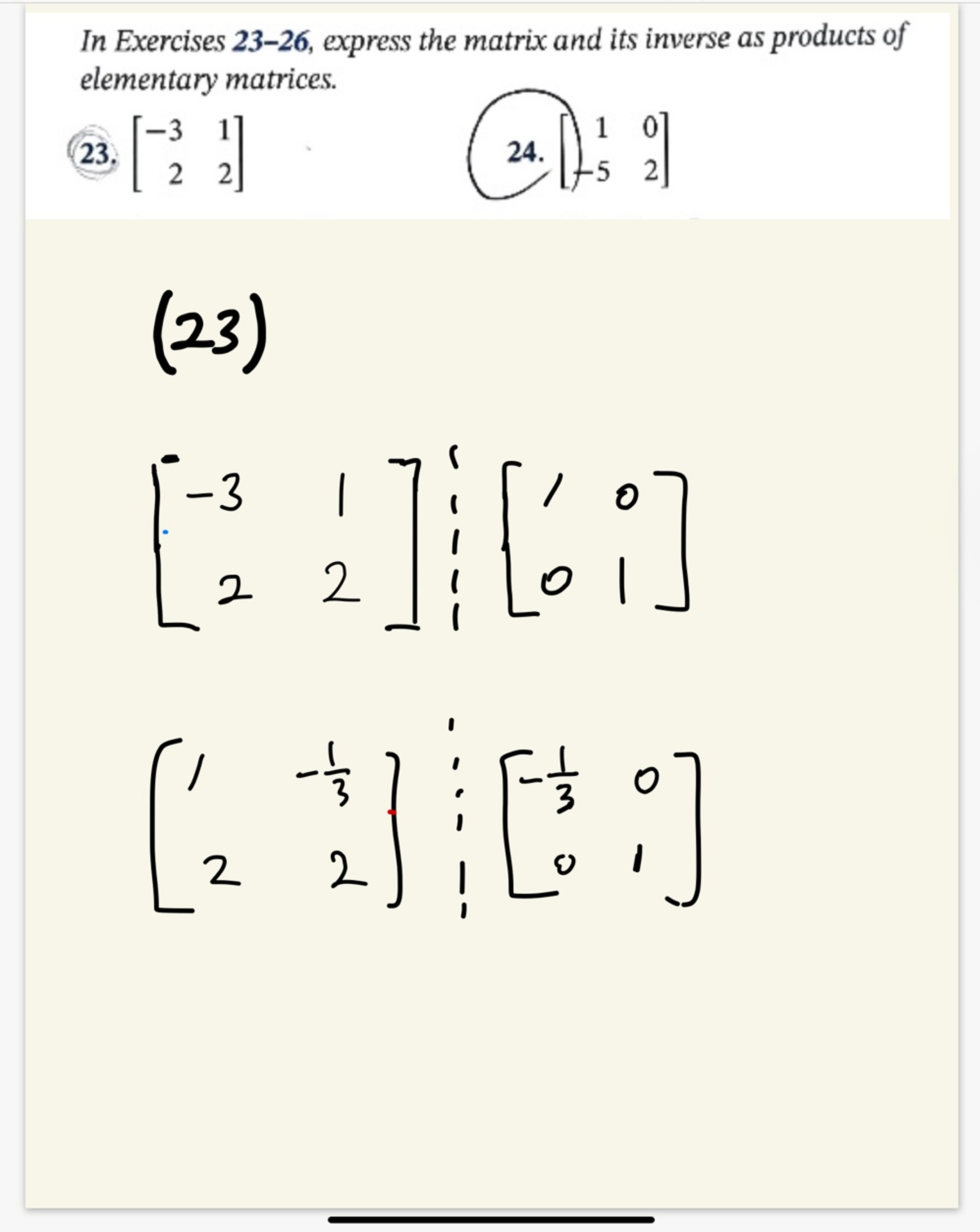 Solved In Exercises 23-26, ﻿express the matrix and its | Chegg.com