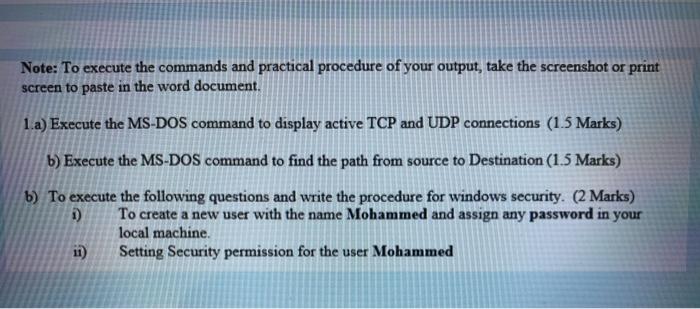 Solved Note: To execute the commands and practical procedure | Chegg.com