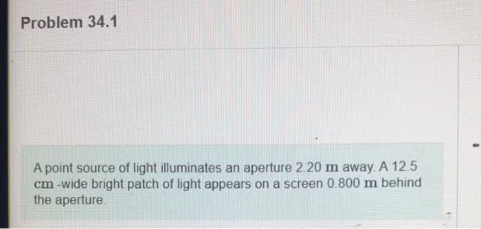 Solved A point source of light illuminates an aperture 2.20 | Chegg.com