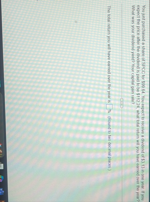 Solved You just purchased a share of SPCC for $99.04. ﻿You | Chegg.com