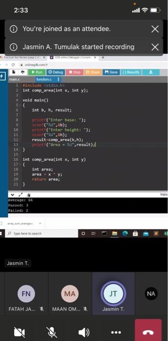 Solved Write A Function That Computes The Value Of X Using 7774
