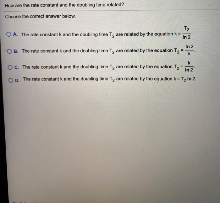 Solved How are the rate constant and the doubling time | Chegg.com