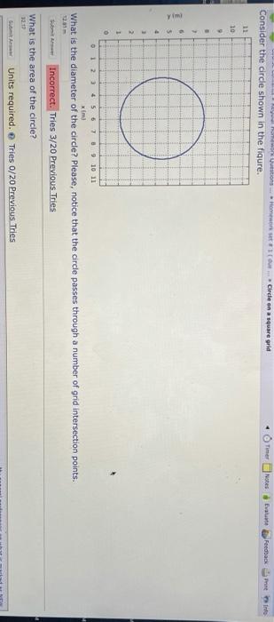 Solved Ons Home Circle on a square grid Consider the circle | Chegg.com