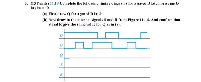 Solved (15 Points) 11.18 Complete the following timing | Chegg.com
