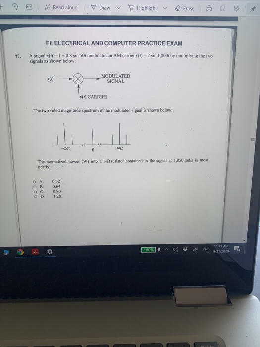 Solved FE ELECTRICAL AND COMPUTER PRACTICE EXAM 76. A | Chegg.com