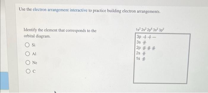 Solved Use the electron arrangement interactive to practice | Chegg.com