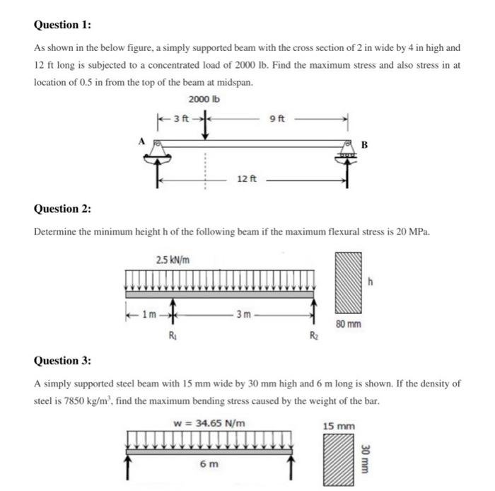 [Solved]: mechanics of Material Question 1: As shown in the