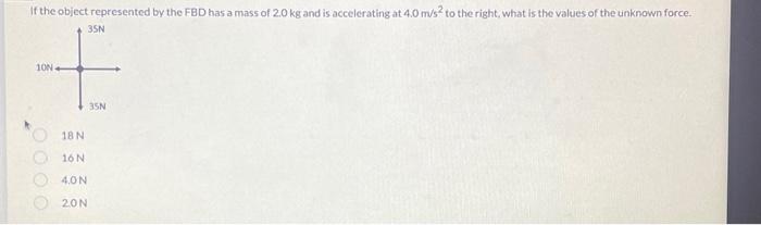 Solved If the object represented by the FBD has a mass of | Chegg.com