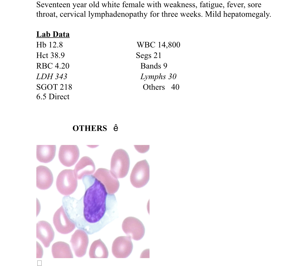 Solved Seventeen year old white female with weakness, | Chegg.com