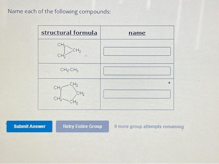 Solved Name the following groups. Name the following | Chegg.com