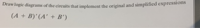 Solved Draw logic diagrams of the circuits that implement | Chegg.com