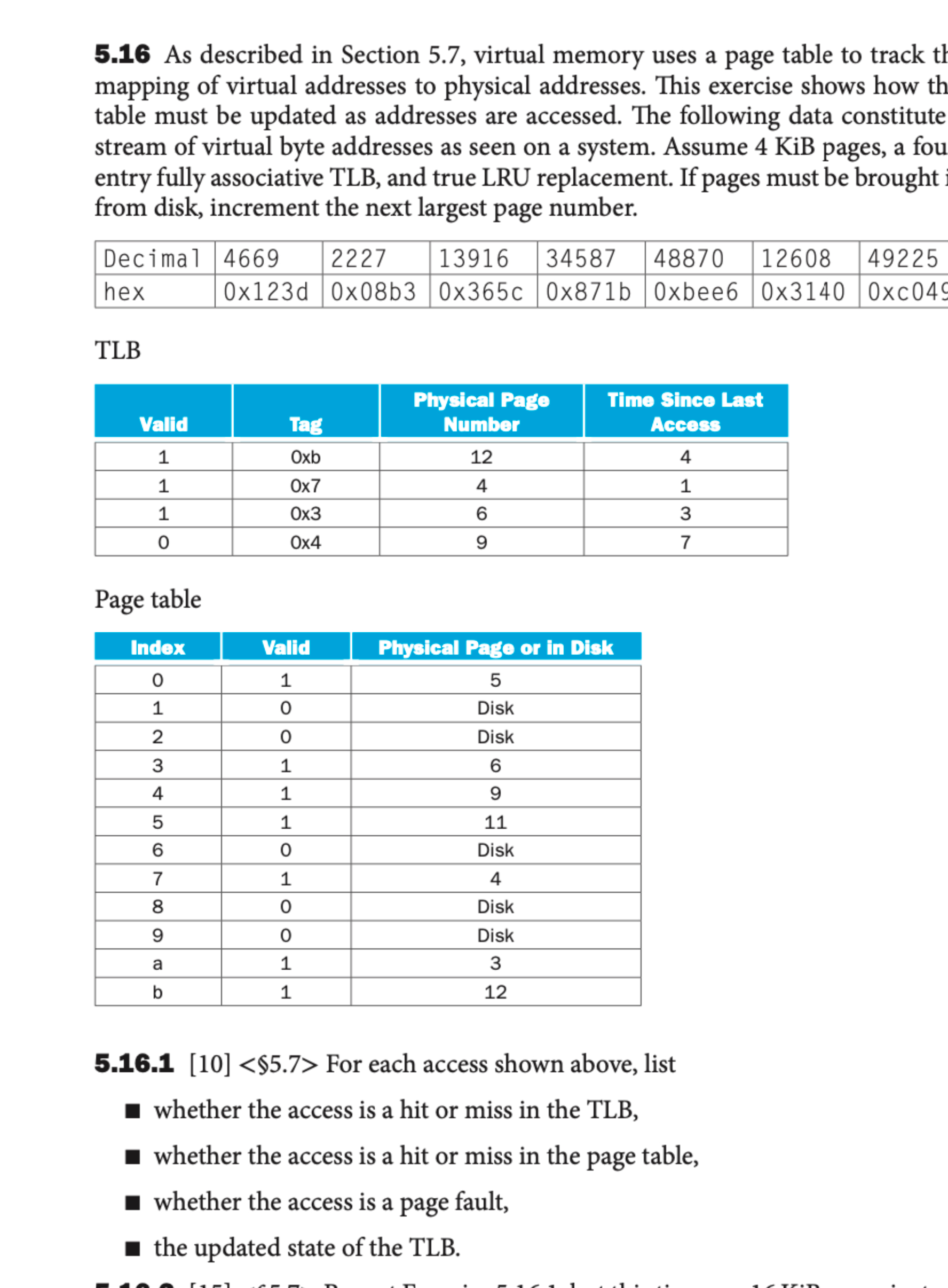 Solved Can you explain why is it tlb hit or miss or page | Chegg.com