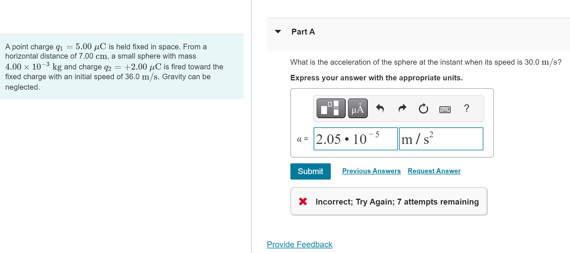 Solved A point charge q1=5.00μC ﻿is held fixed in space. | Chegg.com