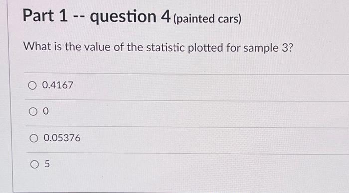 Solved What is the value of the statistic plotted for sample | Chegg.com