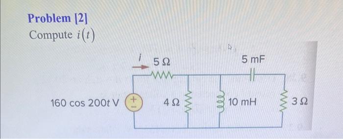 Solved Problem [2] Compute i(t) | Chegg.com