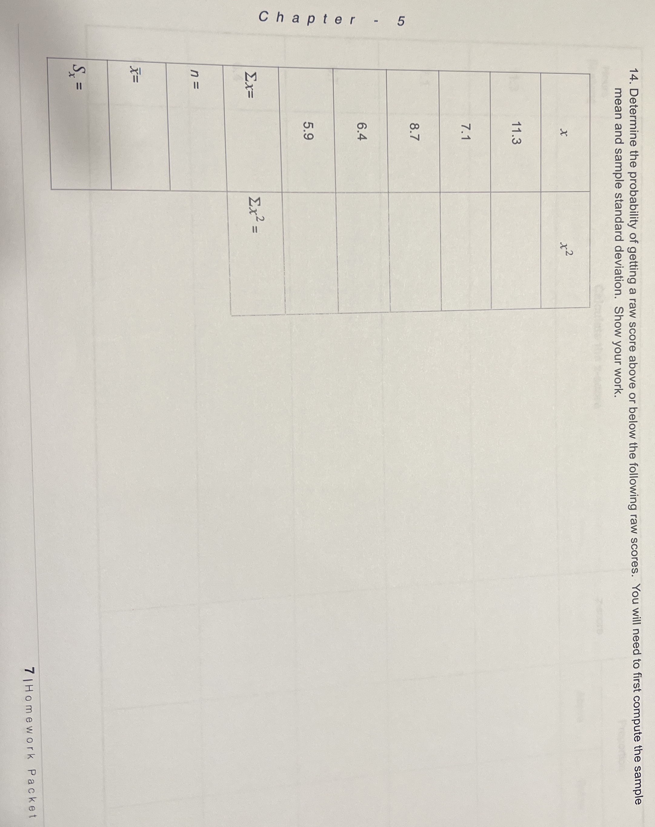 Solved Determine the probability of getting a raw score | Chegg.com
